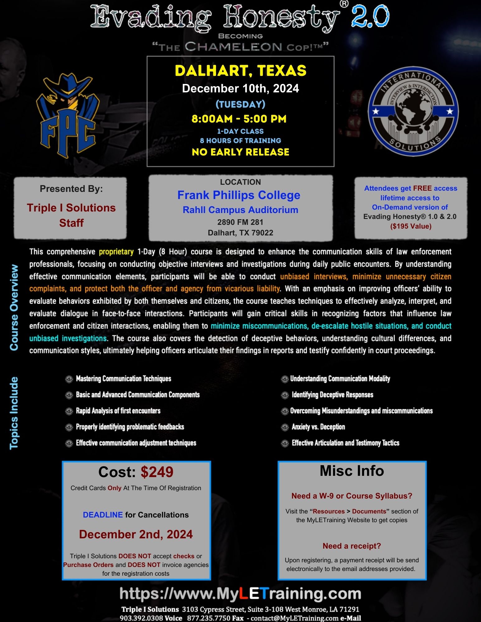 View the results of your law enforcement training class search