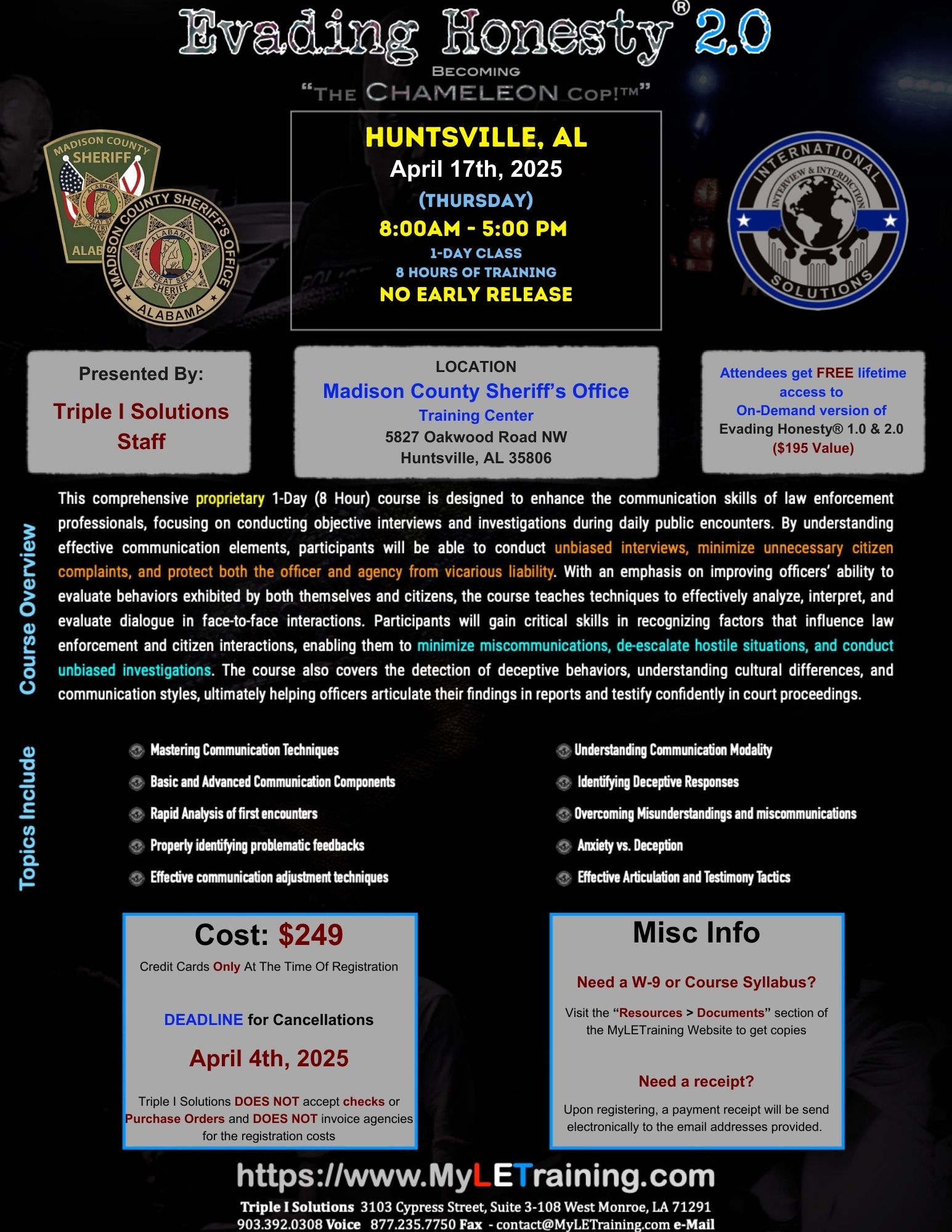 View the results of your law enforcement training class search